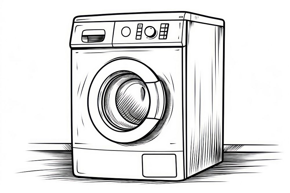 Washing machine appliance washing sketch. | Free Photo Illustration ...