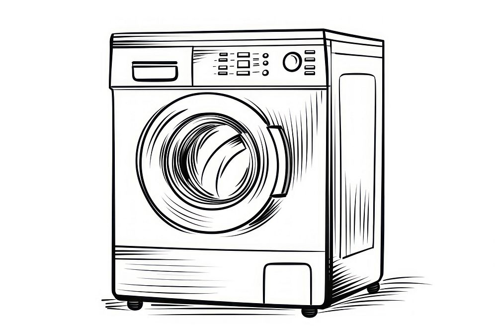 Washing machine appliance washing sketch. | Free Photo Illustration ...