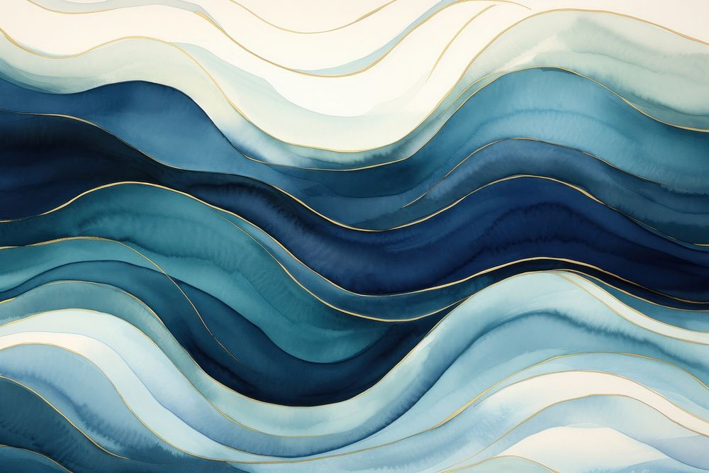 Wave watercolor painting backgrounds pattern. | Free Photo Illustration ...