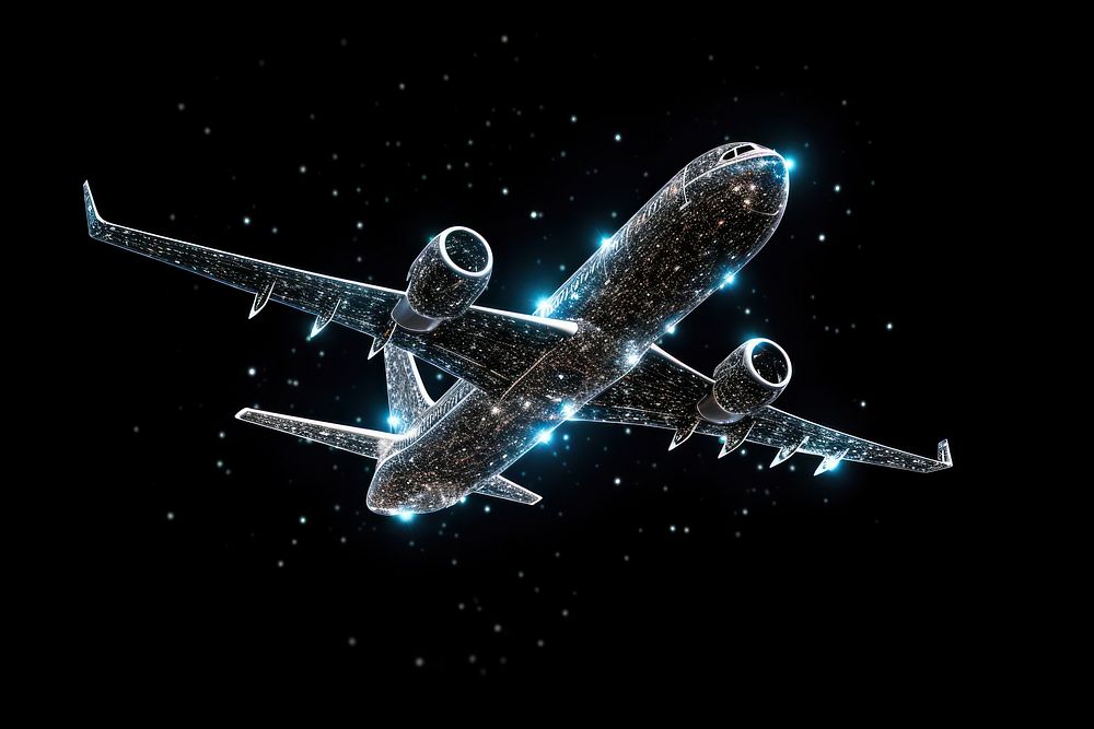 Airplane shape sparkle light glitter | Premium Photo Illustration ...