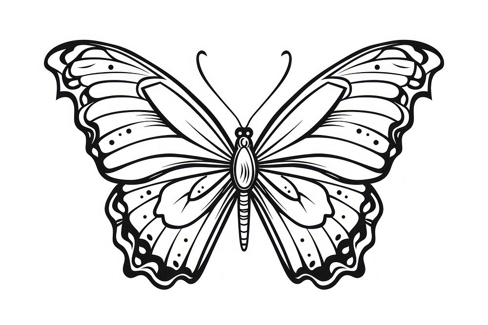 Butterfly sketch drawing white. | Premium Photo Illustration - rawpixel