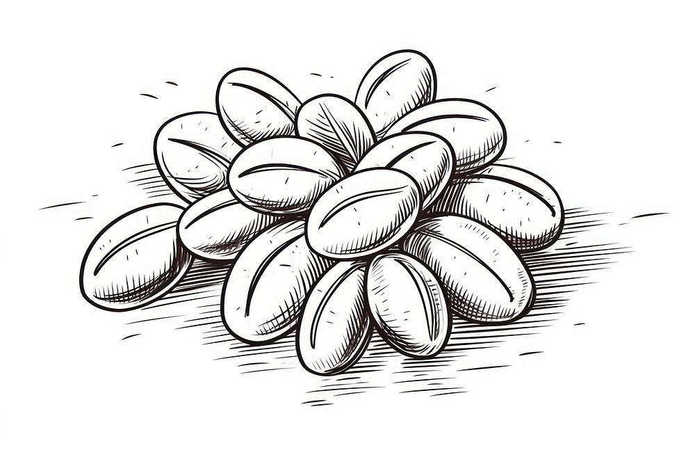 Coffee bean sketch drawing illustrated. | Premium Photo Illustration ...