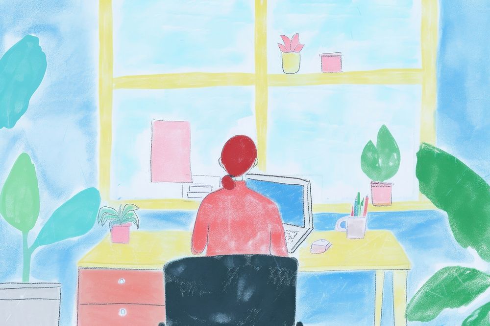 Cute office worker illustration furniture | Free Photo Illustration ...