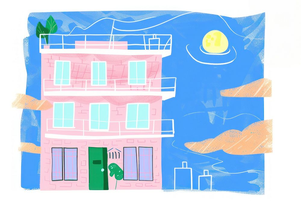 Cute hotel illustration architecture creativity | Free Photo ...