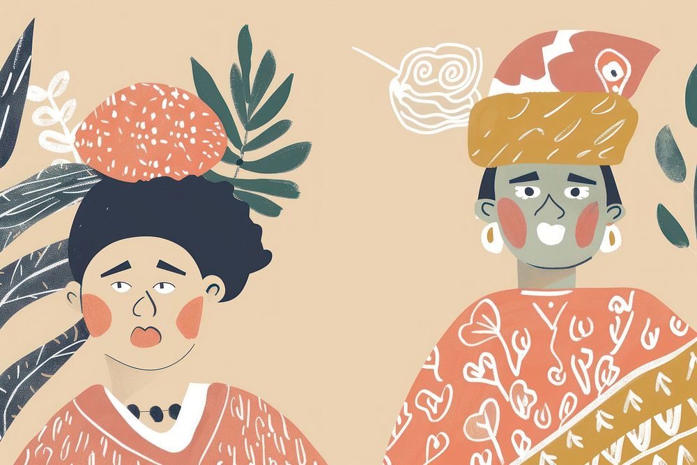 Cute Indonesia people illustration drawing | Premium Photo Illustration ...