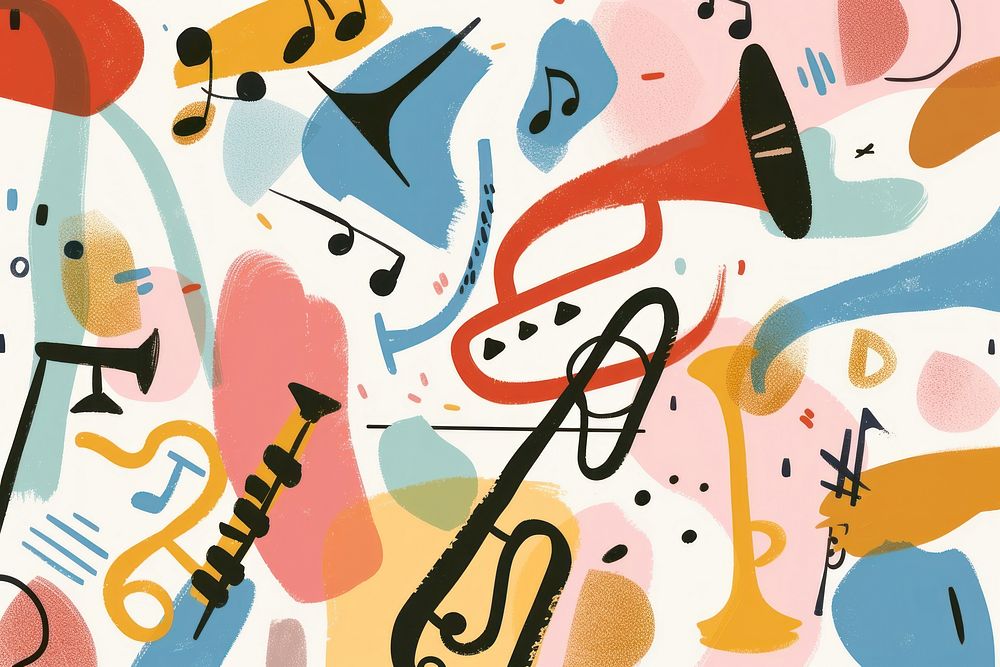 Cute jazz illustration backgrounds text | Premium Photo Illustration ...