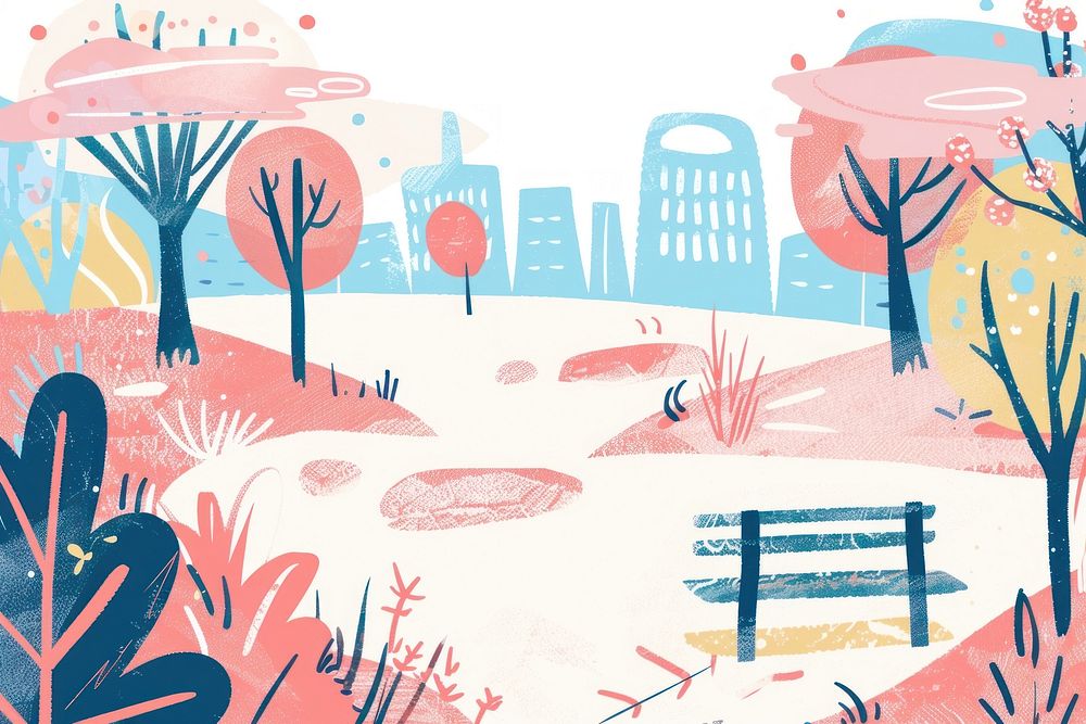 Cute Park illustration backgrounds drawing | Free Photo Illustration ...
