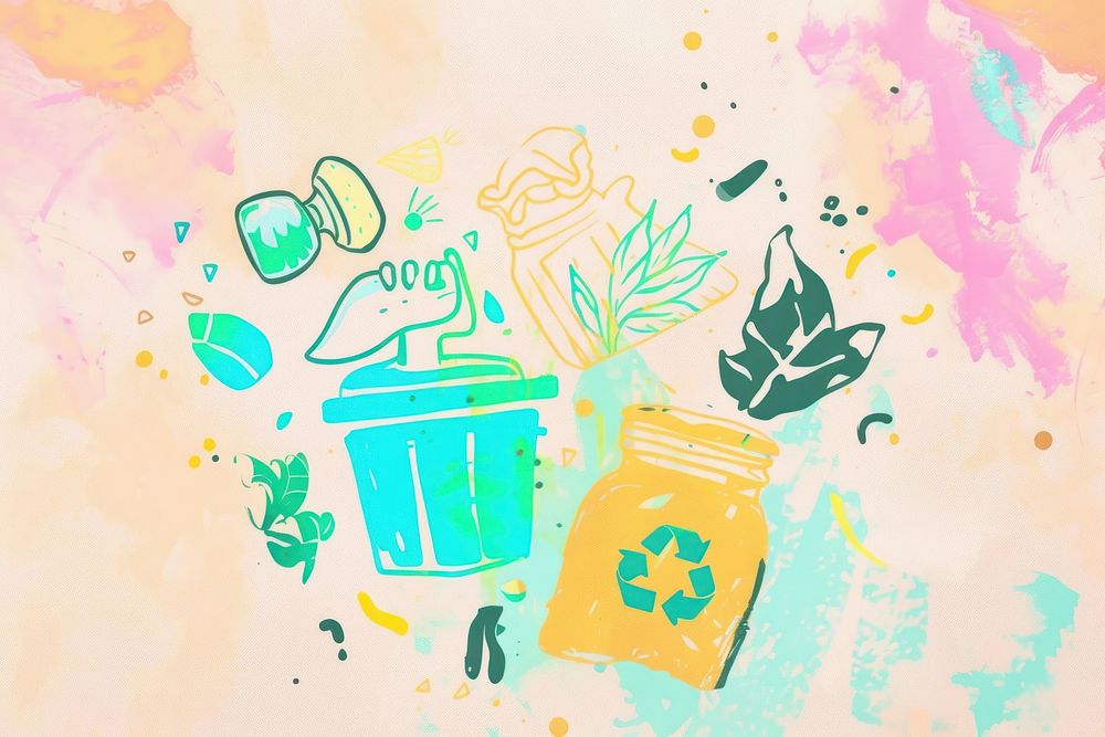 Cute recycle illustration creativity container | Premium Photo ...