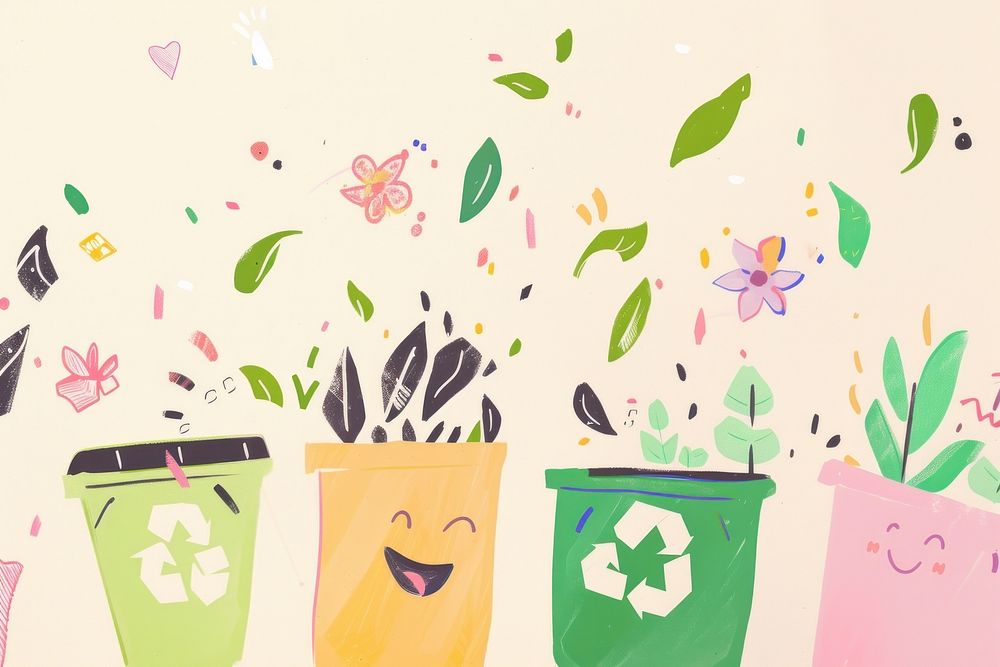 Cute recycle illustration creativity happiness | Free Photo ...