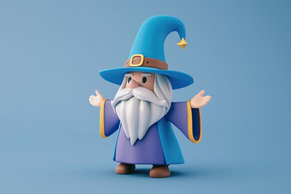 3d Wizard cartoon representation celebration. | Premium Photo ...