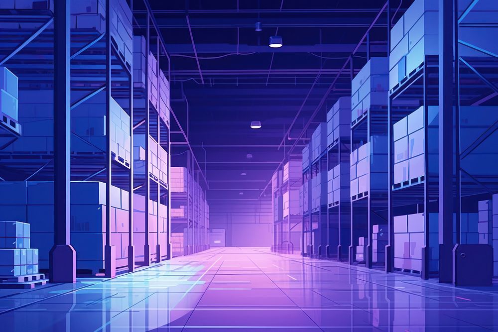 PNG Warehouse purple blue architecture. | Premium Photo Illustration - rawpixel