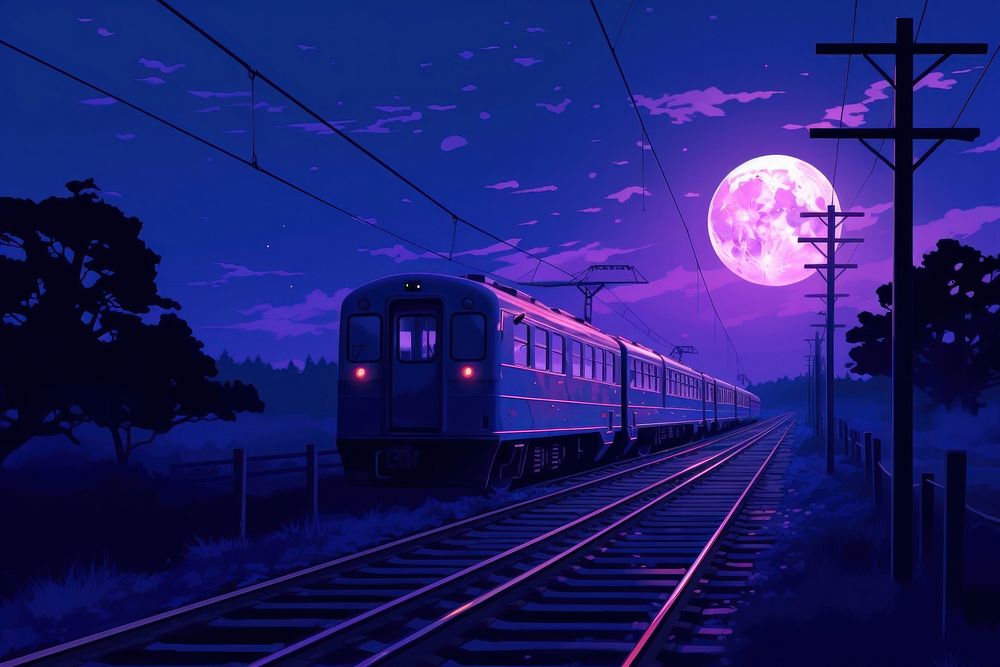 Late night train ride outdoors | Free Photo Illustration - rawpixel