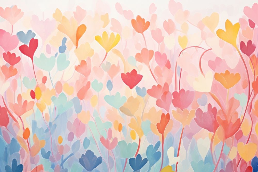 Flower field backgrounds abstract painting | Free Photo Illustration ...