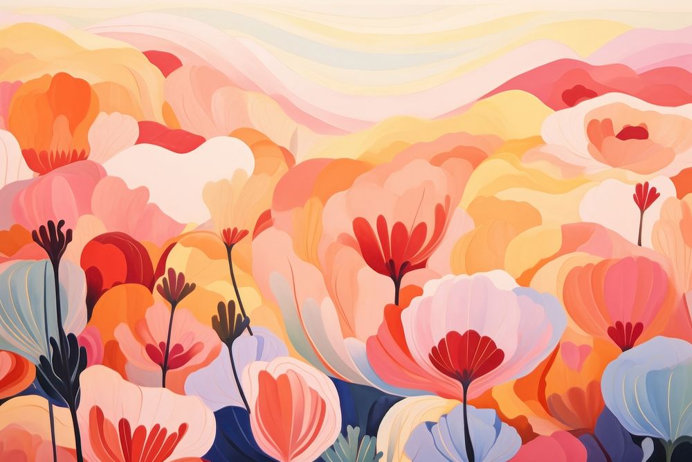 Flower field backgrounds abstract painting. | Premium Photo ...