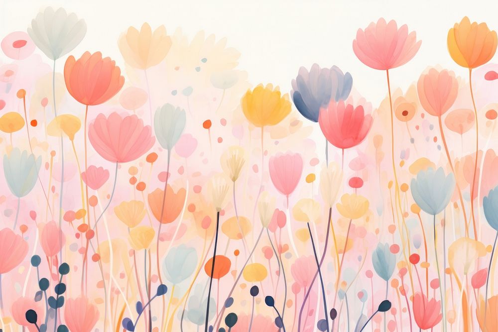 Flower field backgrounds abstract painting. | Free Photo Illustration ...