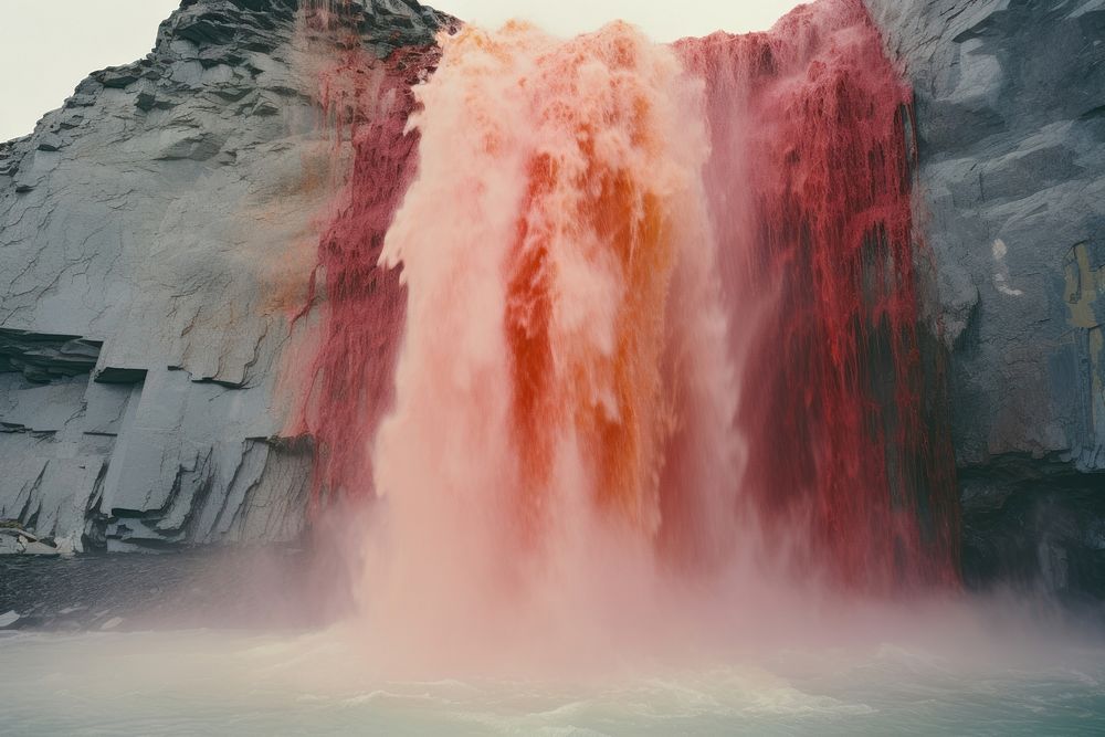 Waterfall splash outdoors nature red. | Premium Photo - rawpixel