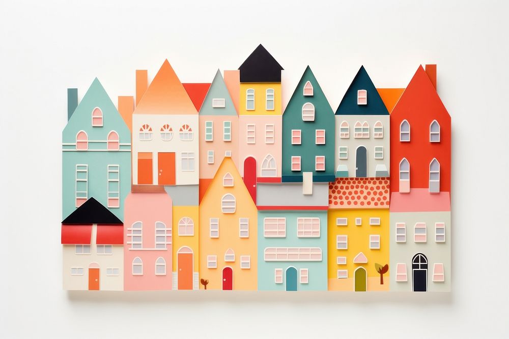 Buildings painting art architecture. | Free Photo Illustration - rawpixel