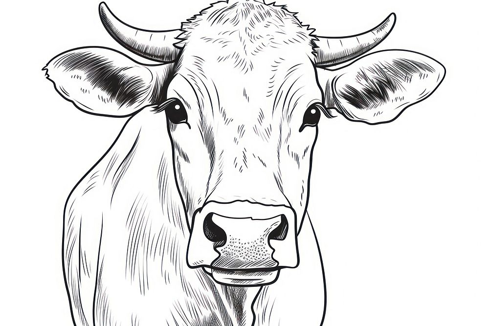 Cow sketch livestock drawing. | Free Photo Illustration - rawpixel