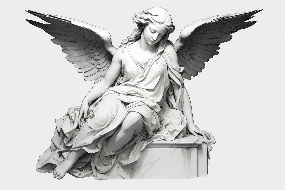 Marble statue angel art drawing | Premium Photo Illustration - rawpixel