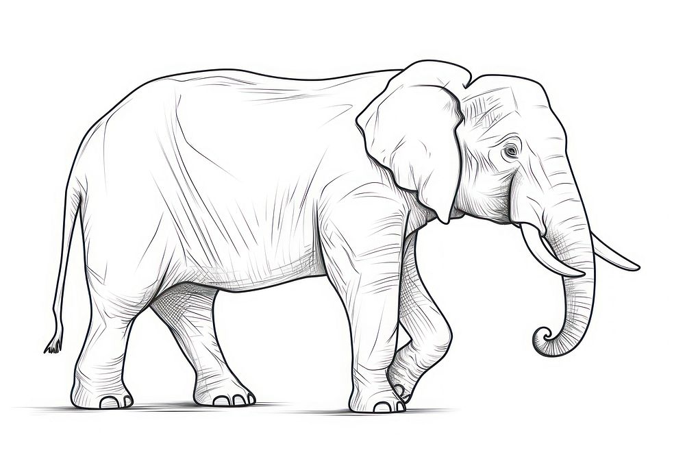 Elephant sketch wildlife drawing. | Premium Photo Illustration - rawpixel