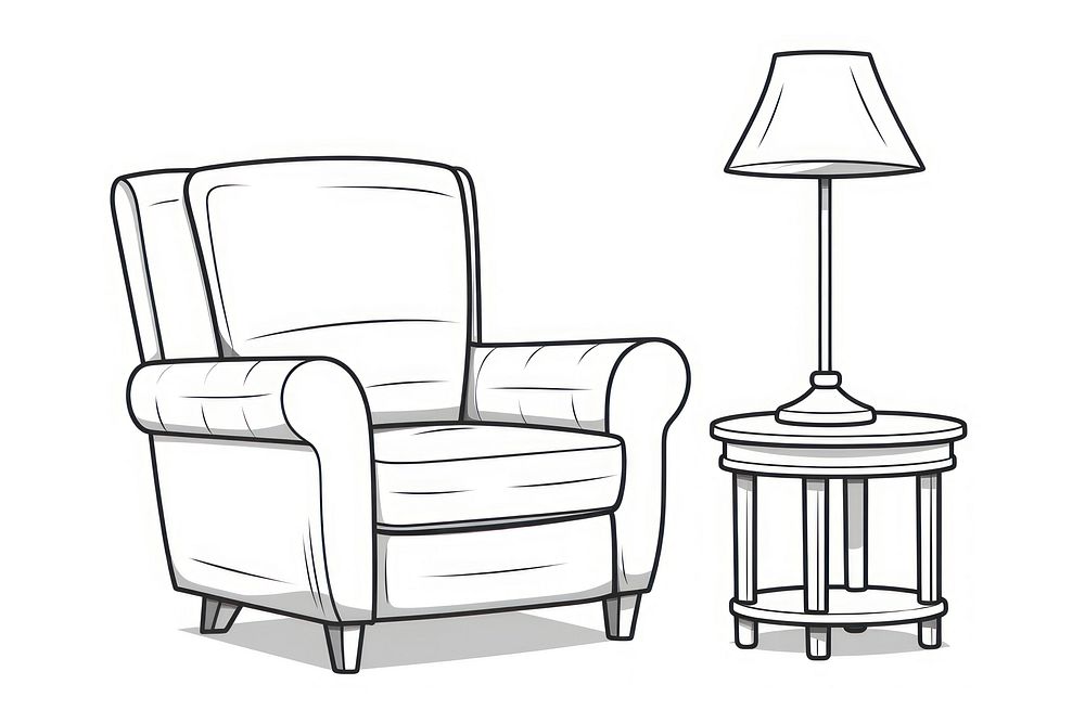 Furniture armchair outline sketch | Free Photo Illustration - rawpixel