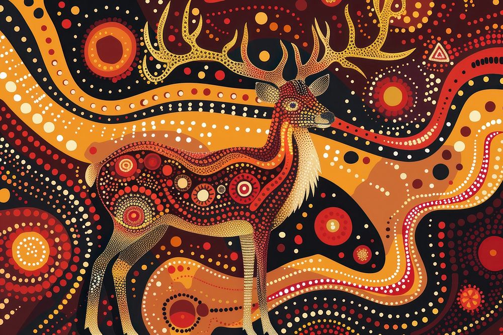 Deer pattern art backgrounds. | Premium Photo - rawpixel