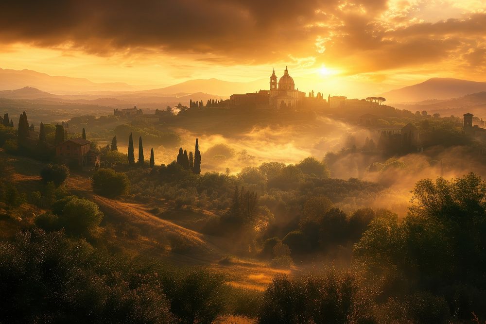 Rome landscape panoramic sunlight. | Premium Photo - rawpixel