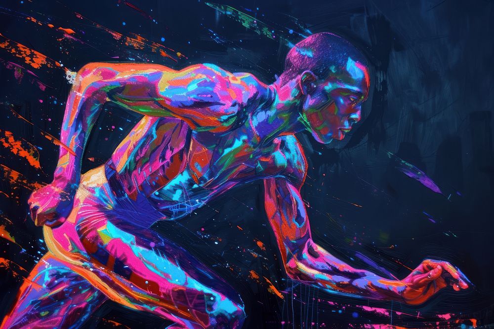 African american sprinter art creativity | Free Photo Illustration ...