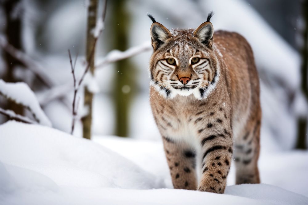 Bobcat snow wildlife animal mammal. | Premium Photo - rawpixel