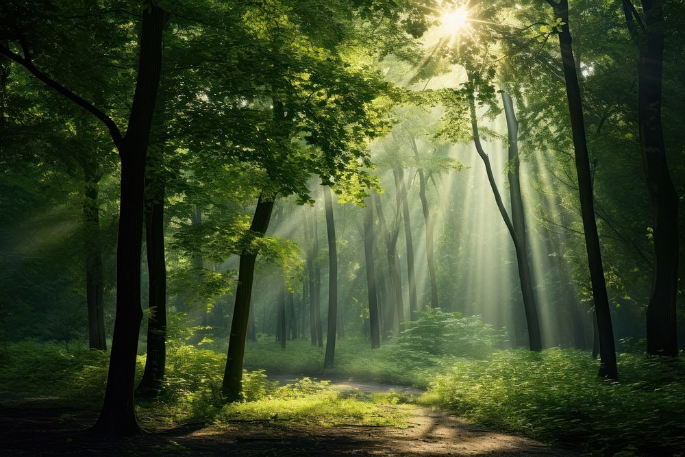 Lush green forest landscape light | Premium Photo - rawpixel
