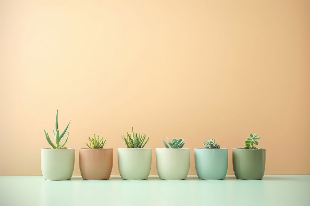 Plant pots gradient background green | Free Photo Illustration - rawpixel