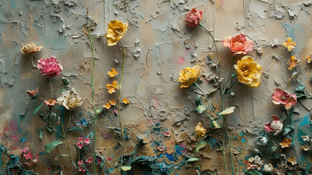 Flowers wall painting petal. | Premium Photo - rawpixel