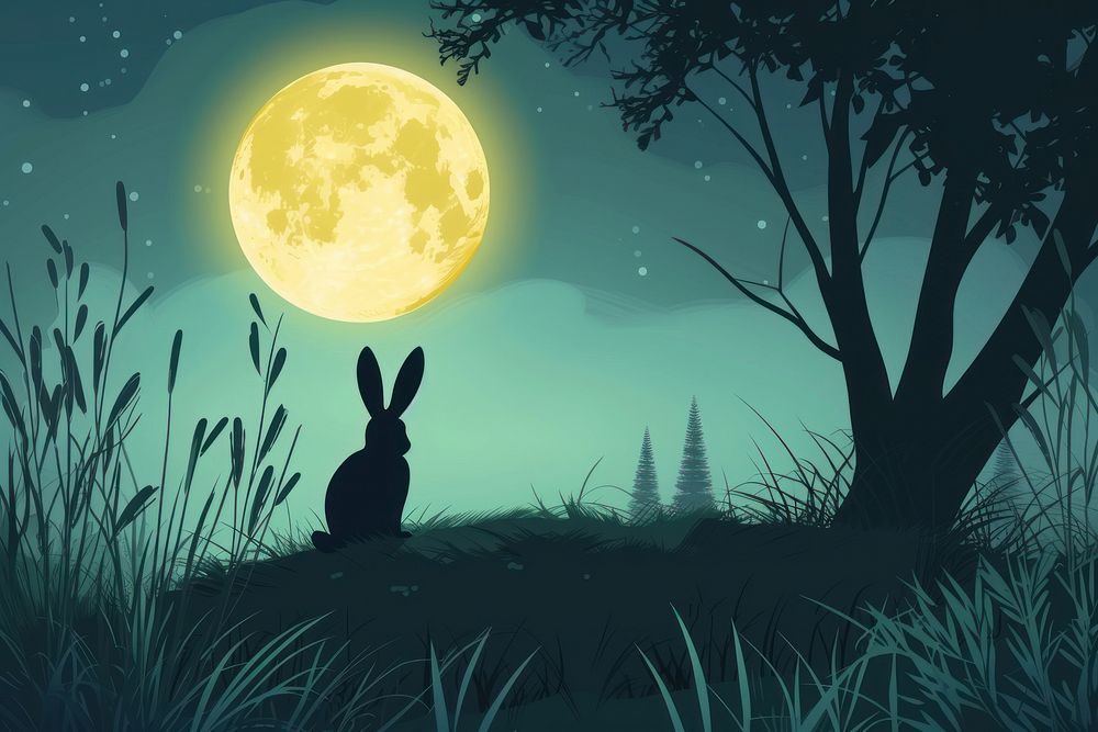 Night moon astronomy kangaroo. | Free Photo Illustration - rawpixel