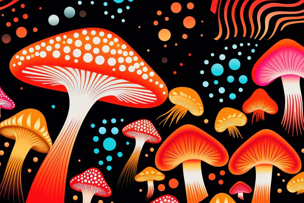 Mushroom pattern background backgrounds fungus | Free Photo ...