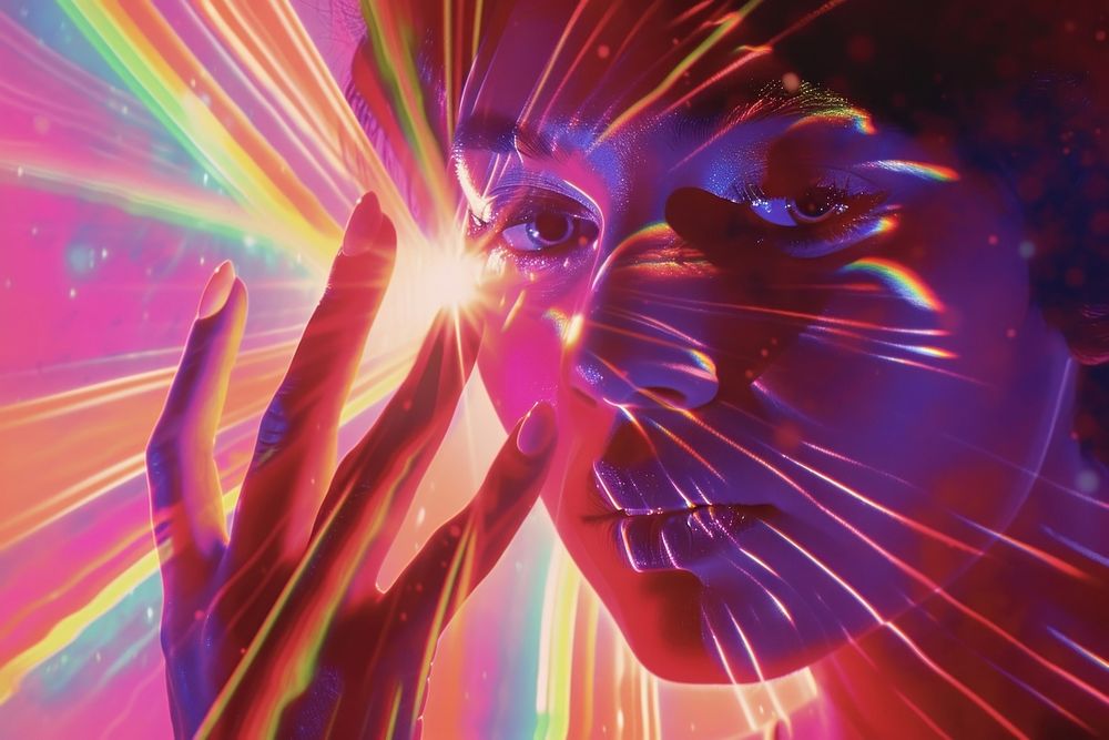 Purple person light art. | Premium Photo Illustration - rawpixel
