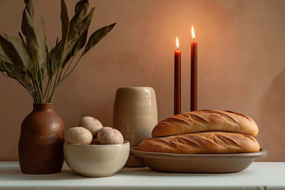 Candle bread ceramic bowl. | Premium Photo - rawpixel