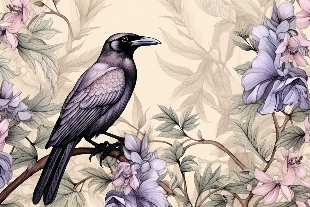 Realistic hand drawing crow pattern | Premium Photo Illustration - rawpixel