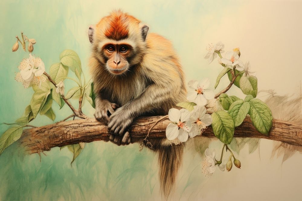 Monkey wildlife drawing animal. | Premium Photo Illustration - rawpixel