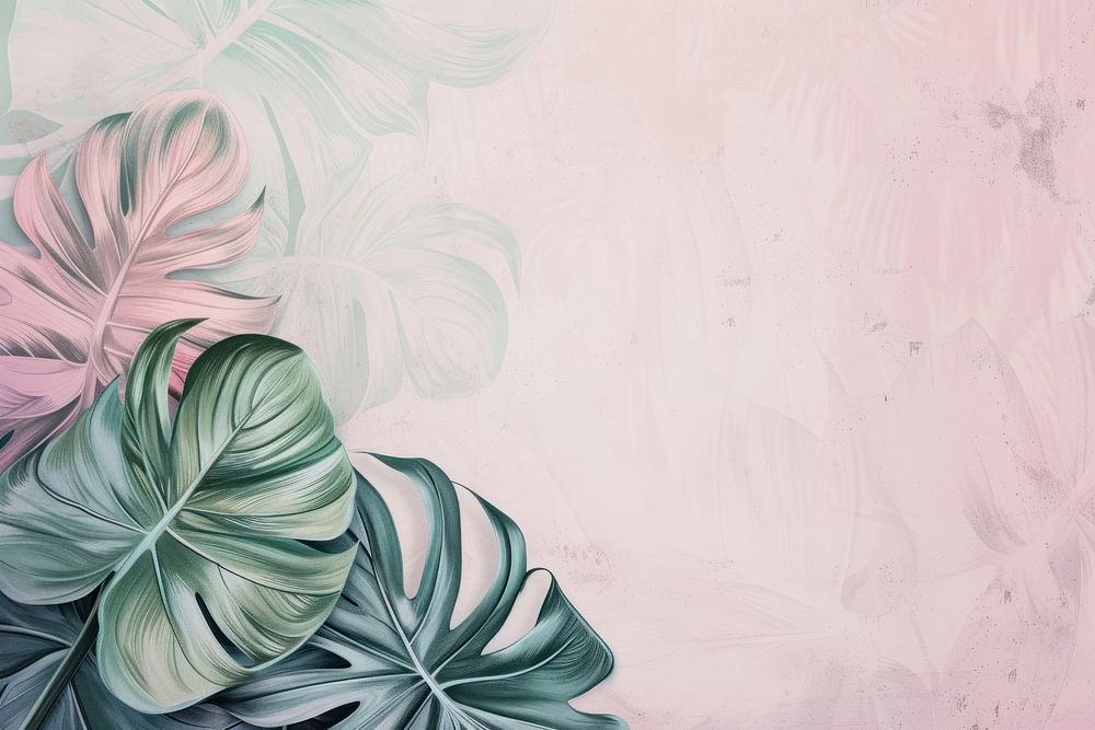 Vintage drawing monstera backgrounds pattern | Free Photo Illustration ...