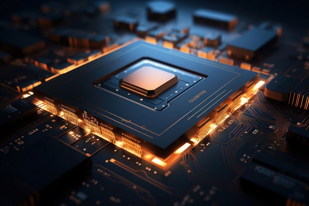 Futuristic central processor unit dark | Free Photo Illustration - rawpixel