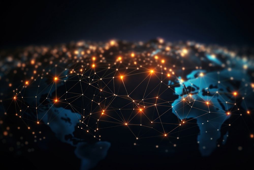 Global connection dark background backgrounds | Free Photo Illustration ...