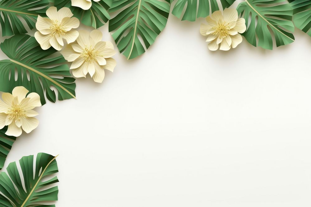 Monstera flowers border backgrounds plant | Free Photo - rawpixel