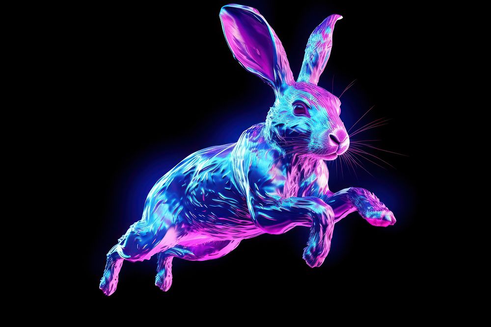 Rabbit full body jumping animal | Premium Photo Illustration - rawpixel