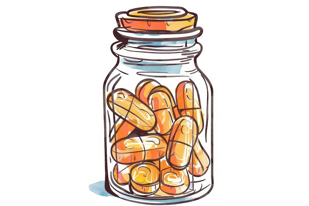 Hand-drawn sketch bottle medicine pills | Free Photo Illustration ...