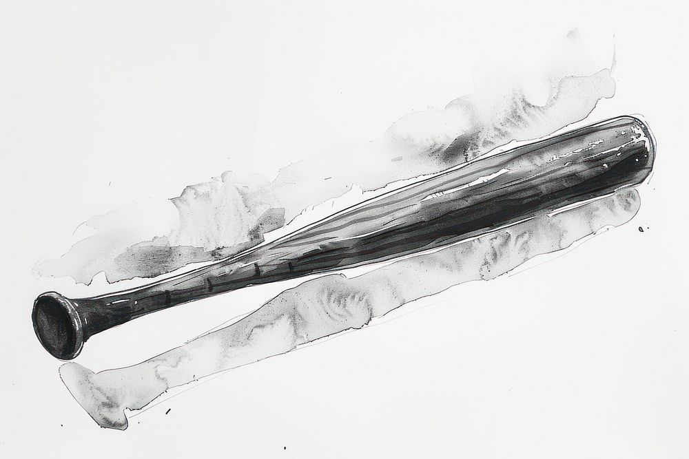 Monochromatic baseball bat paper ink | Premium Photo Illustration ...