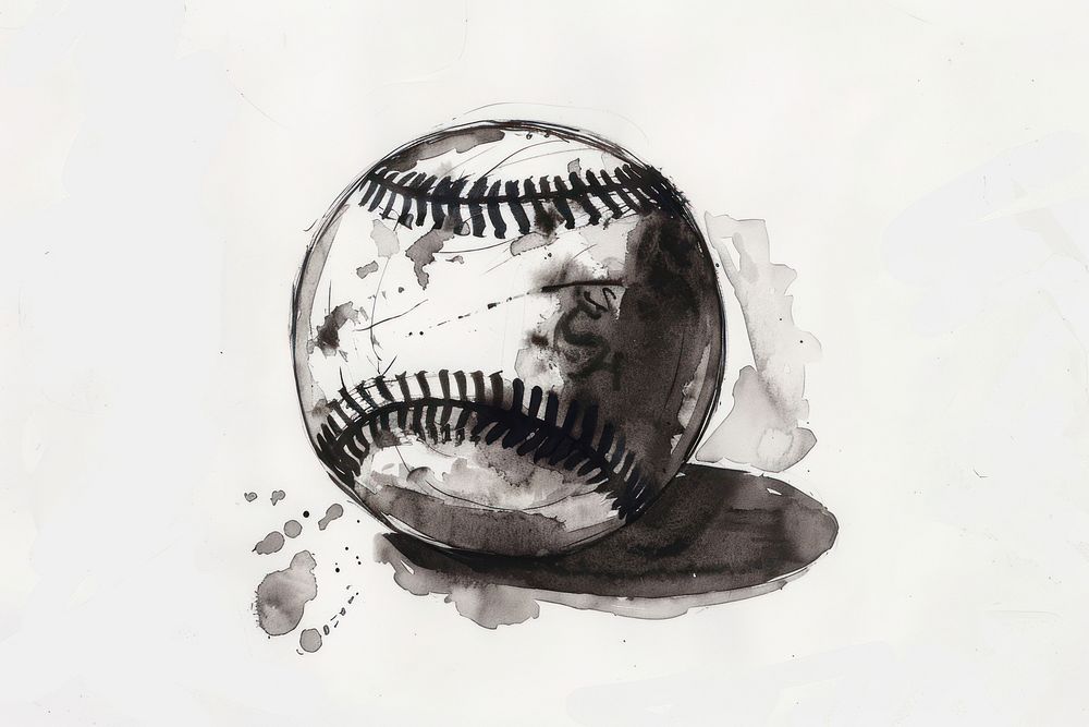 Monochromatic baseball drawing sphere sketch. | Free Photo Illustration ...
