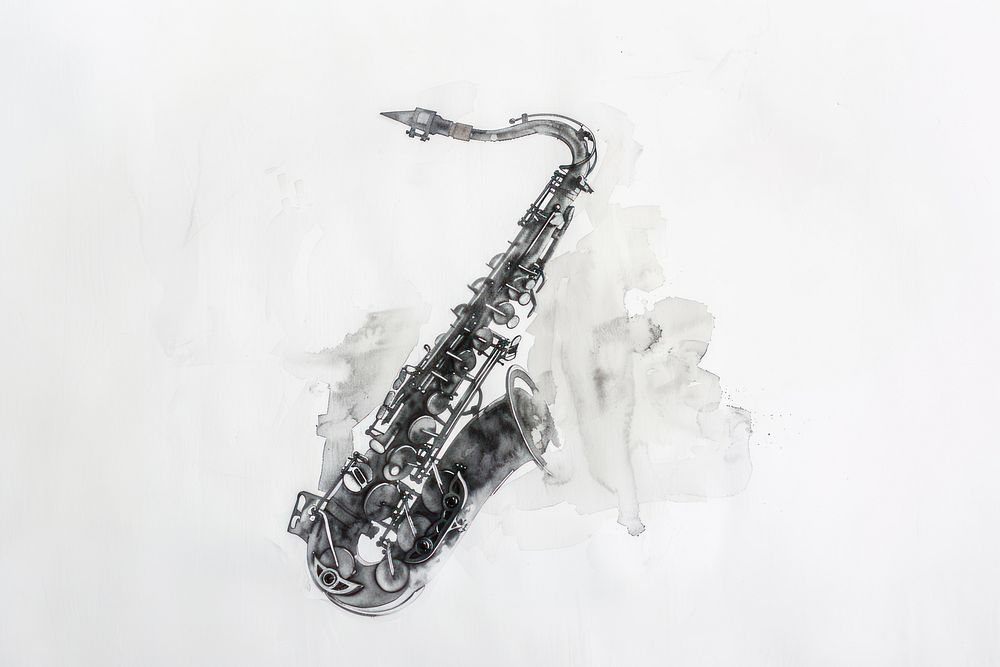 Monochromatic saxophone paper saxophonist creativity. | Premium Photo ...