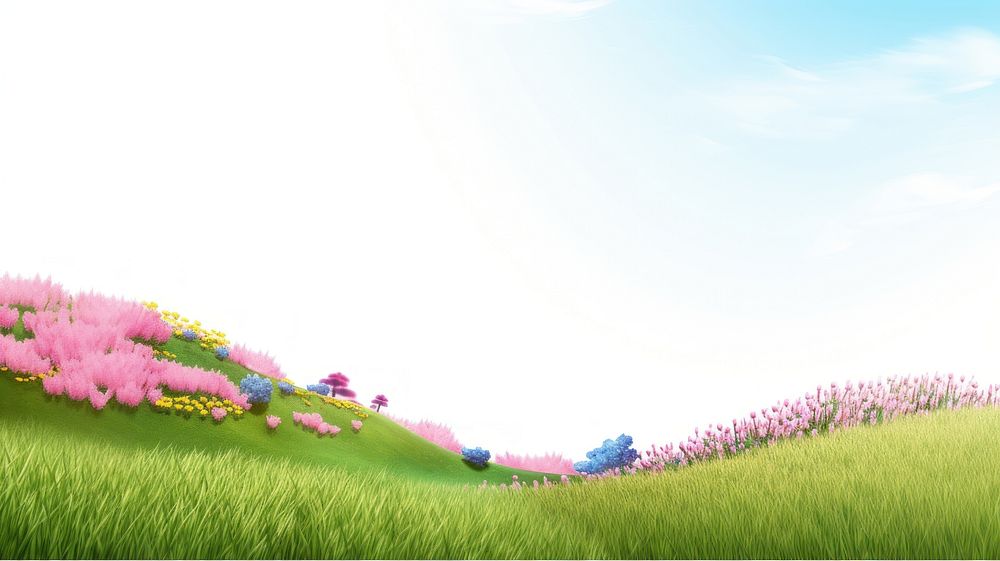 Colorful grass field hills landscape | Premium Photo - rawpixel