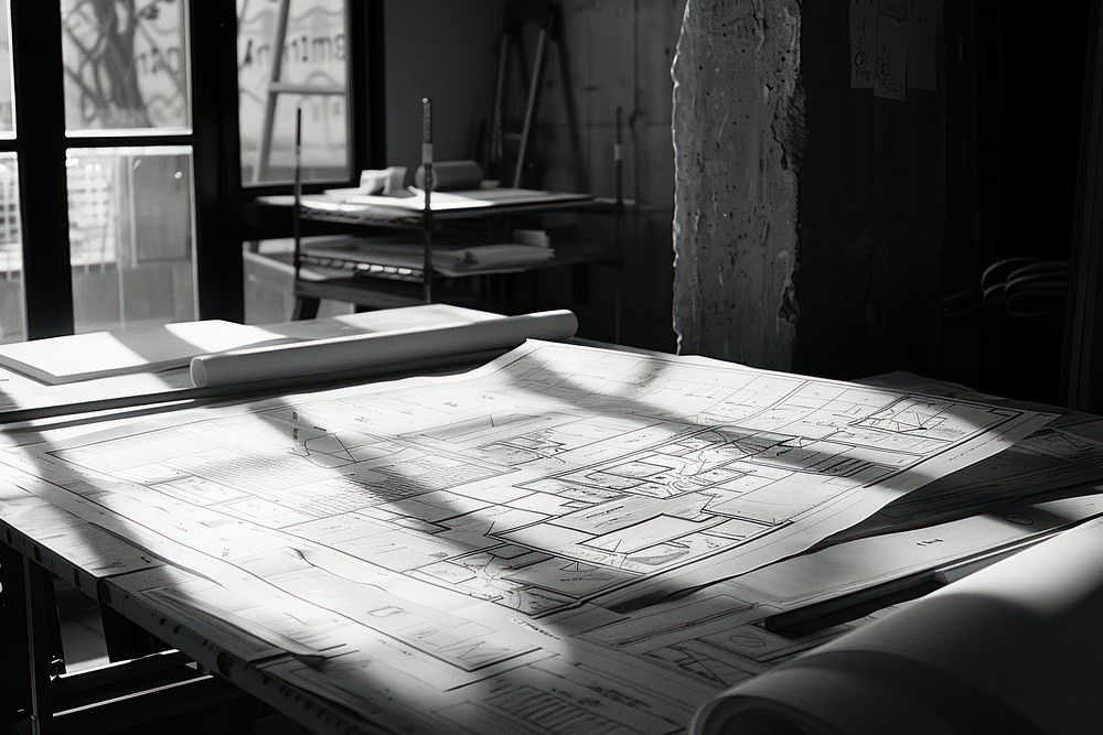 Architectural plan table transportation architecture | Free Photo ...