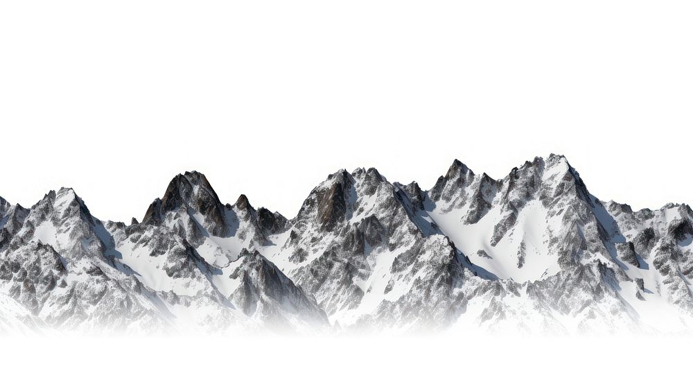 PNG Snowy rocky mountain border | Free Photo - rawpixel